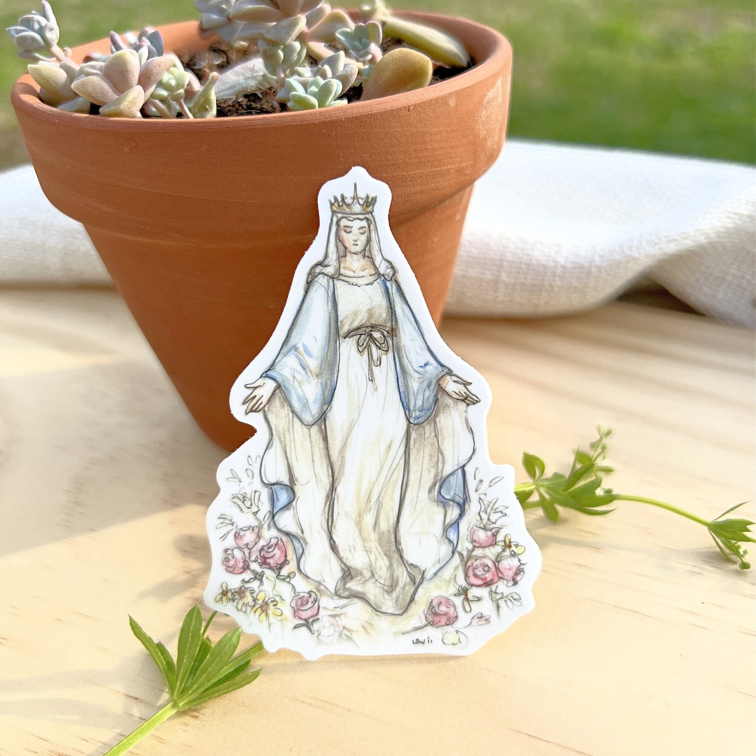 Queen of Heaven, Virgin Mary Catholic Die Cut 3INCH Vinyl Sticker, Peel ...