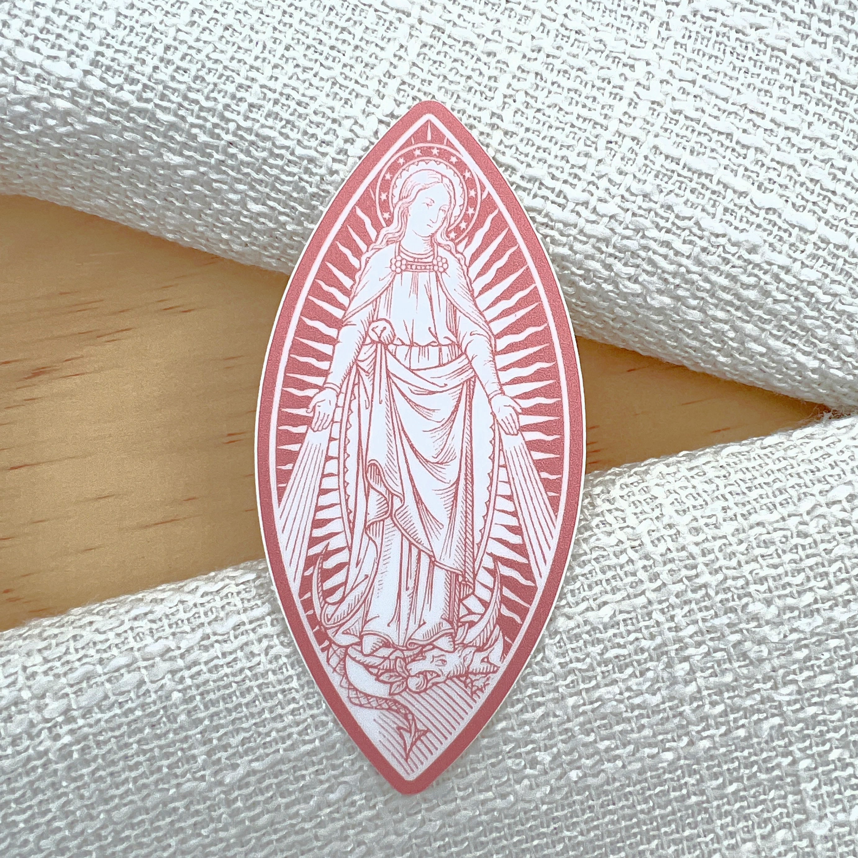 Miraculous Medal Sticker, Sacred Heart, Immaculate Heart, Jesus and ...