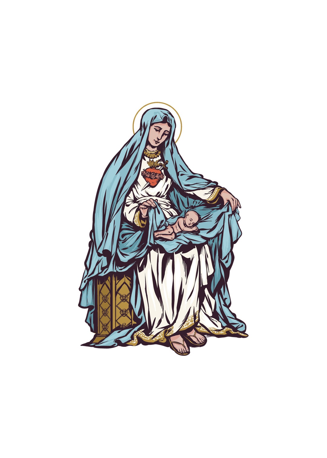 PERONALIZED Baby Loss Print, Catholic Miscarriage Gift, Virgin Mary ...