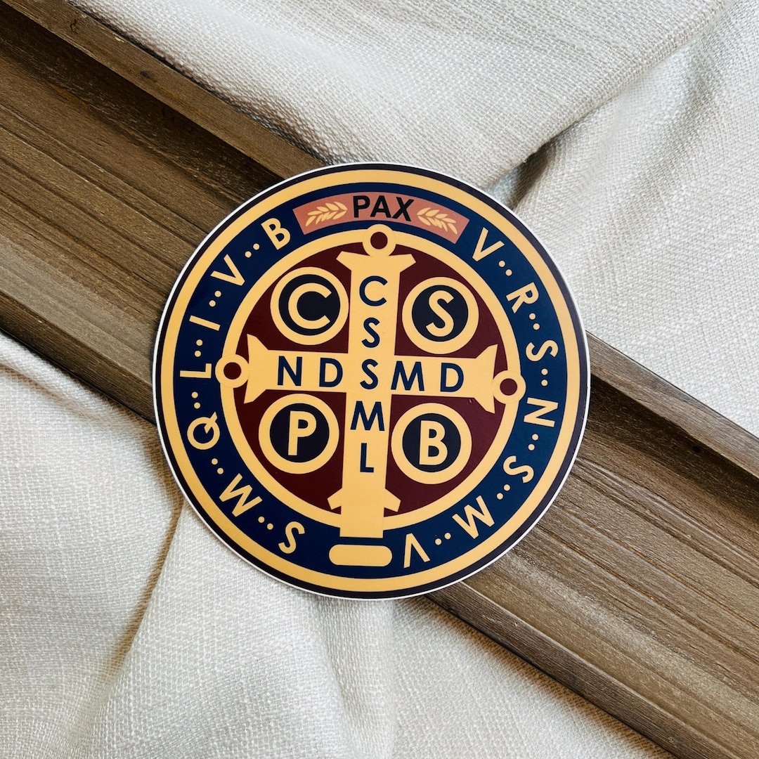 6 IN St. Benedict Medal Car Decal, Colored, Catholic Bumper Sticker ...