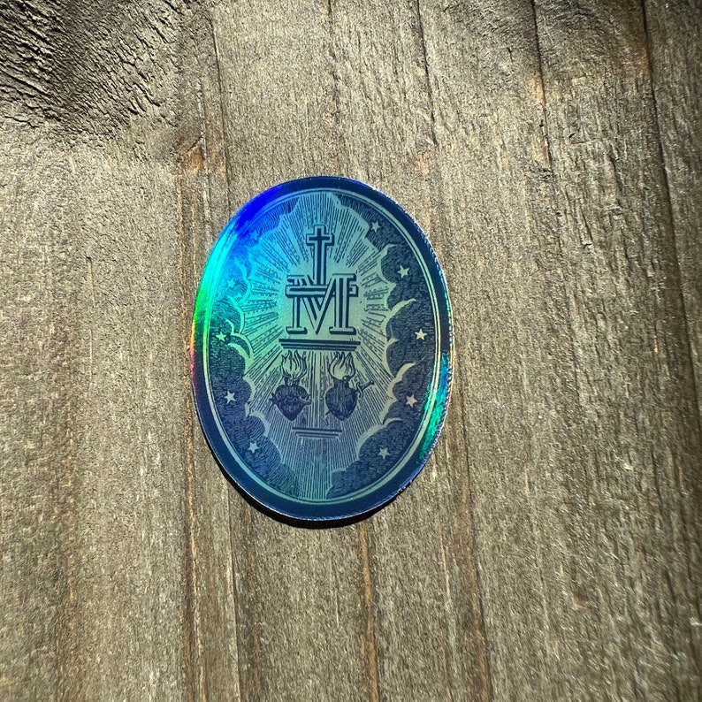 Small Holographic Miraculous Medal Sets, Vintage 1.5 INCH Peel& Stick ...