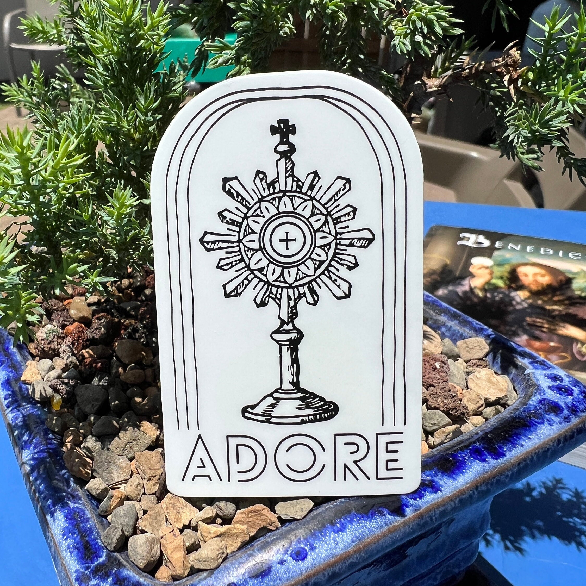 Adore Monstrance, Holy Communion Die Cut 3INCH Vinyl Sticker, Peel and ...