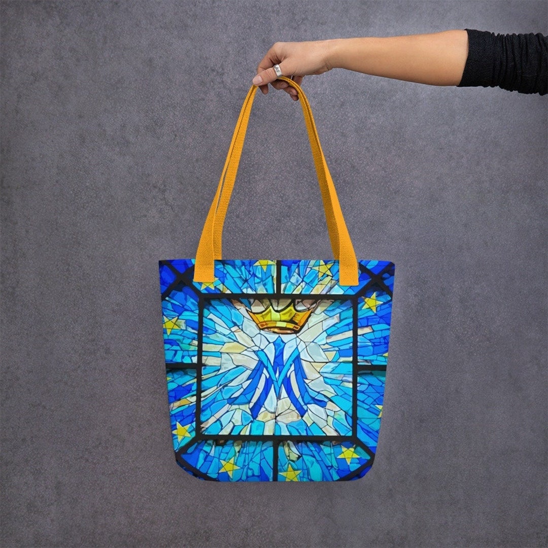 Virgin Mary Bag, Auspice Maria Bag, Stained Glass Catholic Tote Bag - Etsy