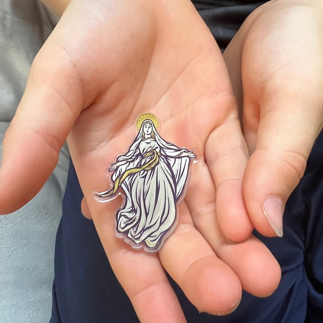 Our Lady of Champion Pin, 1.8 INCH Tall Our Lady of Good Help, Catholic ...