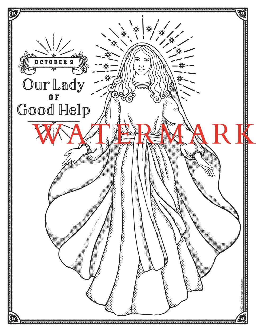 PRINTABLE Our Lady of Good Help, Catholic Paper Goods, Marian Apparition, Virgin Mary, Catholic ...