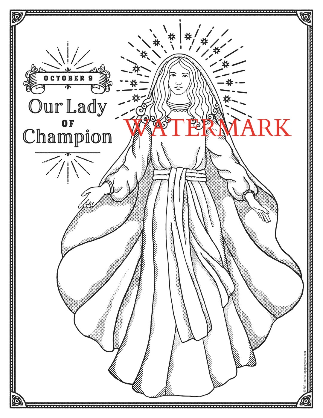PRINTABLE Our Lady of Champion, Catholic Paper Goods, Marian Apparition ...