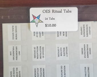 Order of Eastern Star (OES) Ritual Tabs - Etsy