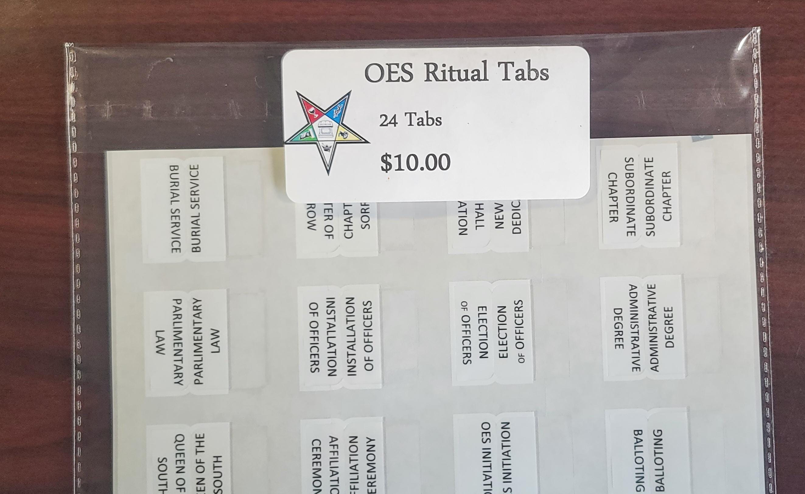 Order of Eastern Star (OES) Ritual Tabs - Etsy