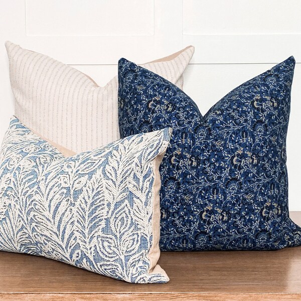 Bright Blue Pillow - Etsy