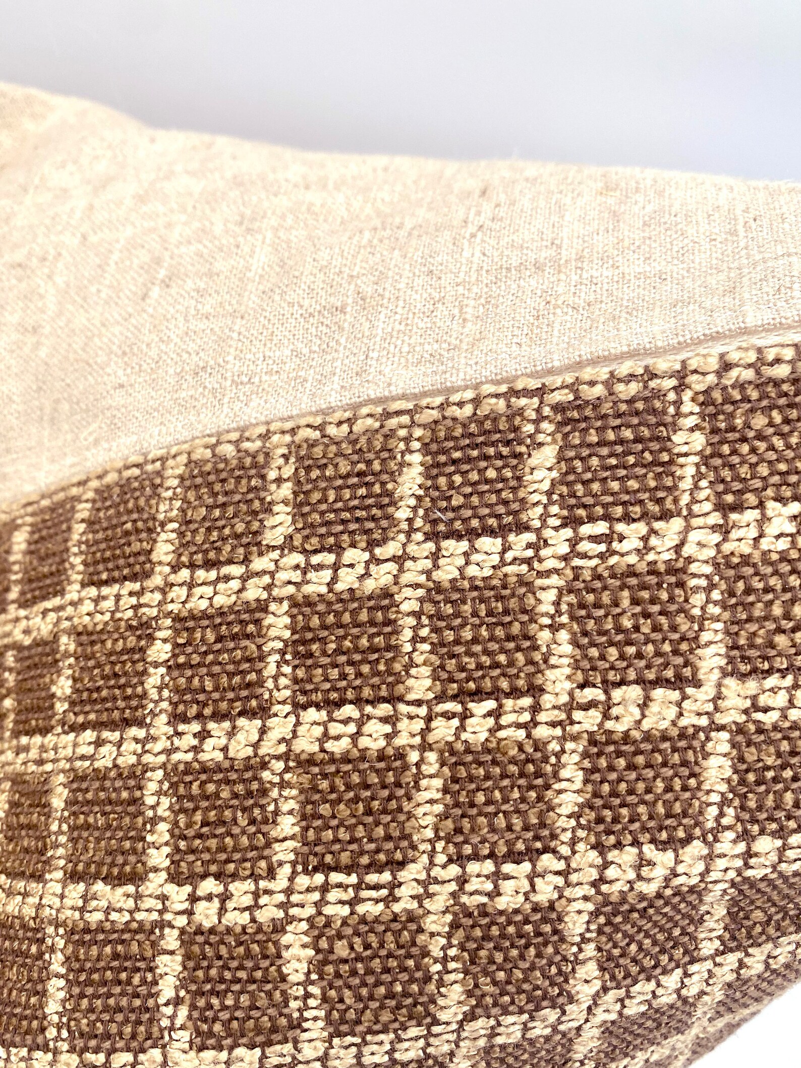 Throw Pillows | Brown Small Windowpane Check Pillow | Woven Brown ...