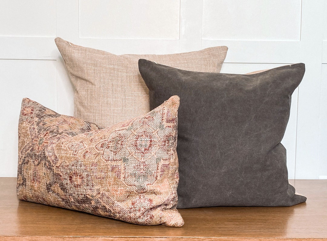 Pillow Combination Set | Pillow Set of 3 | Designer Pillow | Taupe ...