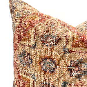 Throw Pillow | Rust Gray Pillow | Steel Blue Pillow | Floral Mosaic ...