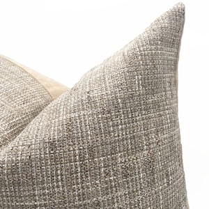 Throw Pillows | Greige Woven Pillow | Neutral Tweed Pillow | Handmade ...