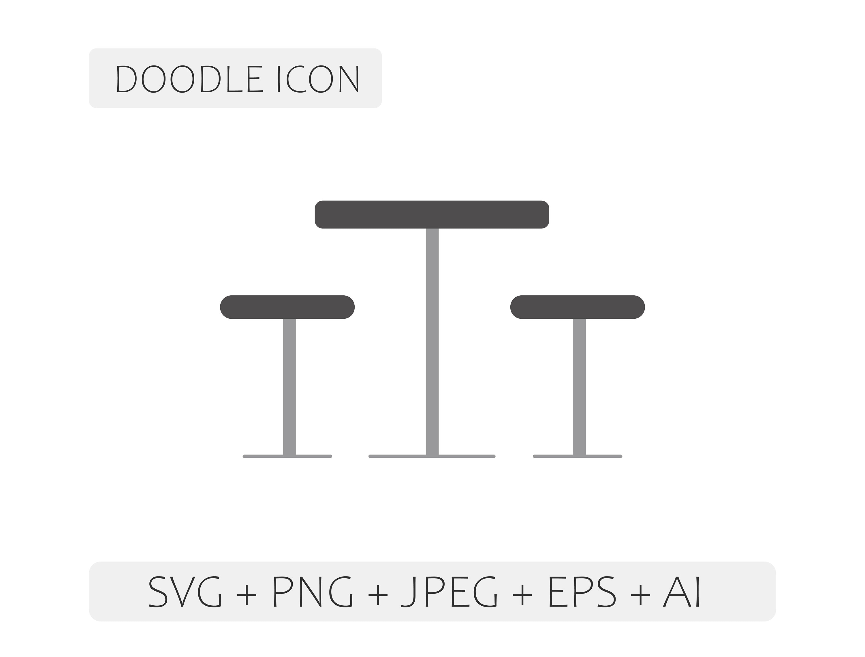 Table Stool Svg Table Stool Clip Art Dining Icon Office Etsy