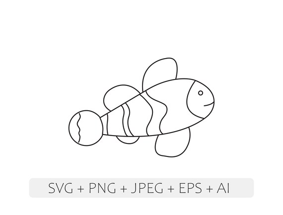 Fish Line Art Fish Clip Art Printable Fish Fish Sticker - Etsy