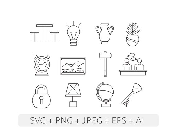 Work Doodle Icons Clip Art Set Office Items/materials Bundle - Etsy
