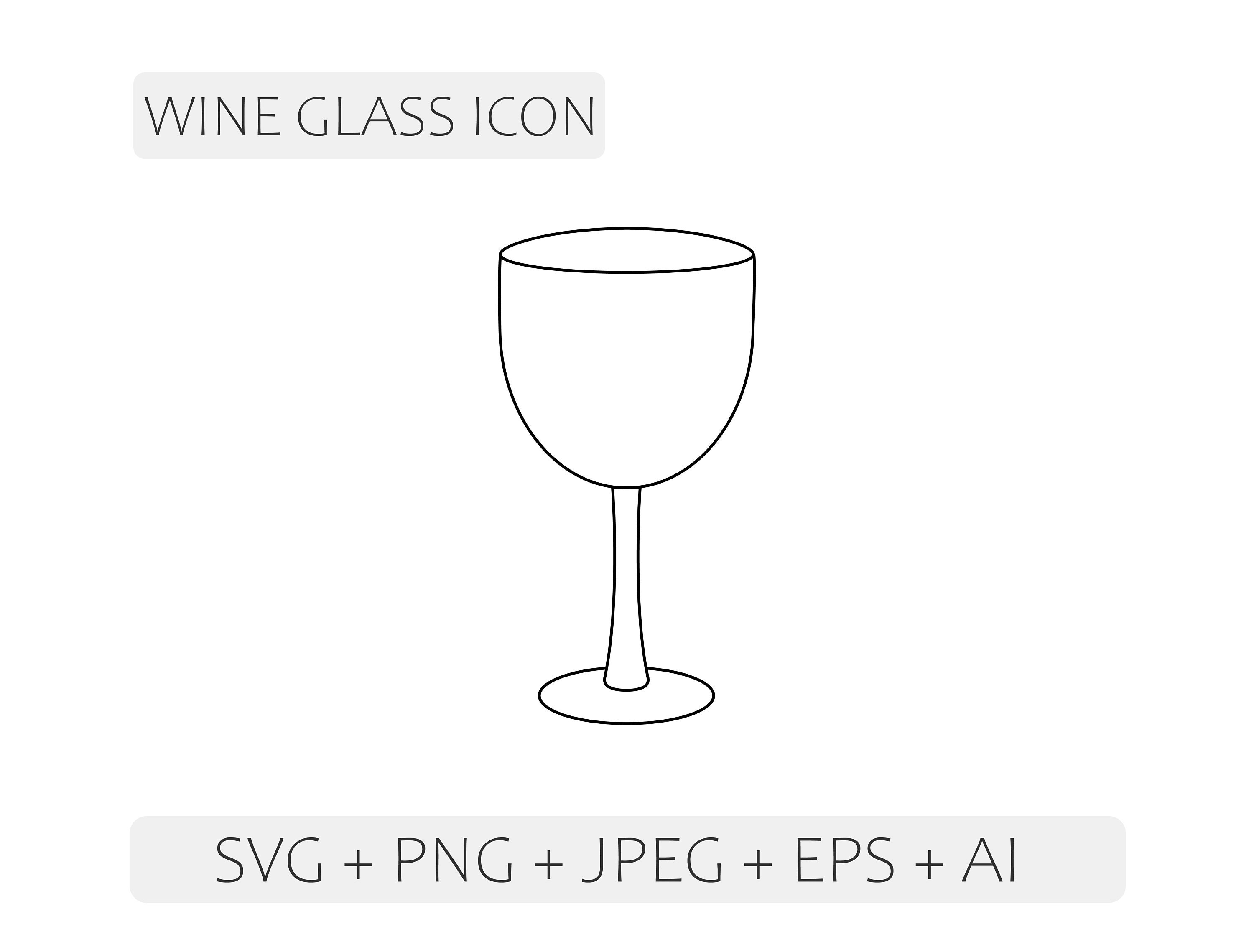 Wine Glass Svg Wine Glass Clip Art Glass Icon Wine Glass Etsy