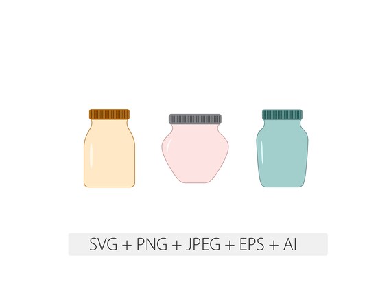 Jar Clip Art Set Jar Bundle Empty Glass Jar Collection / Svg - Etsy