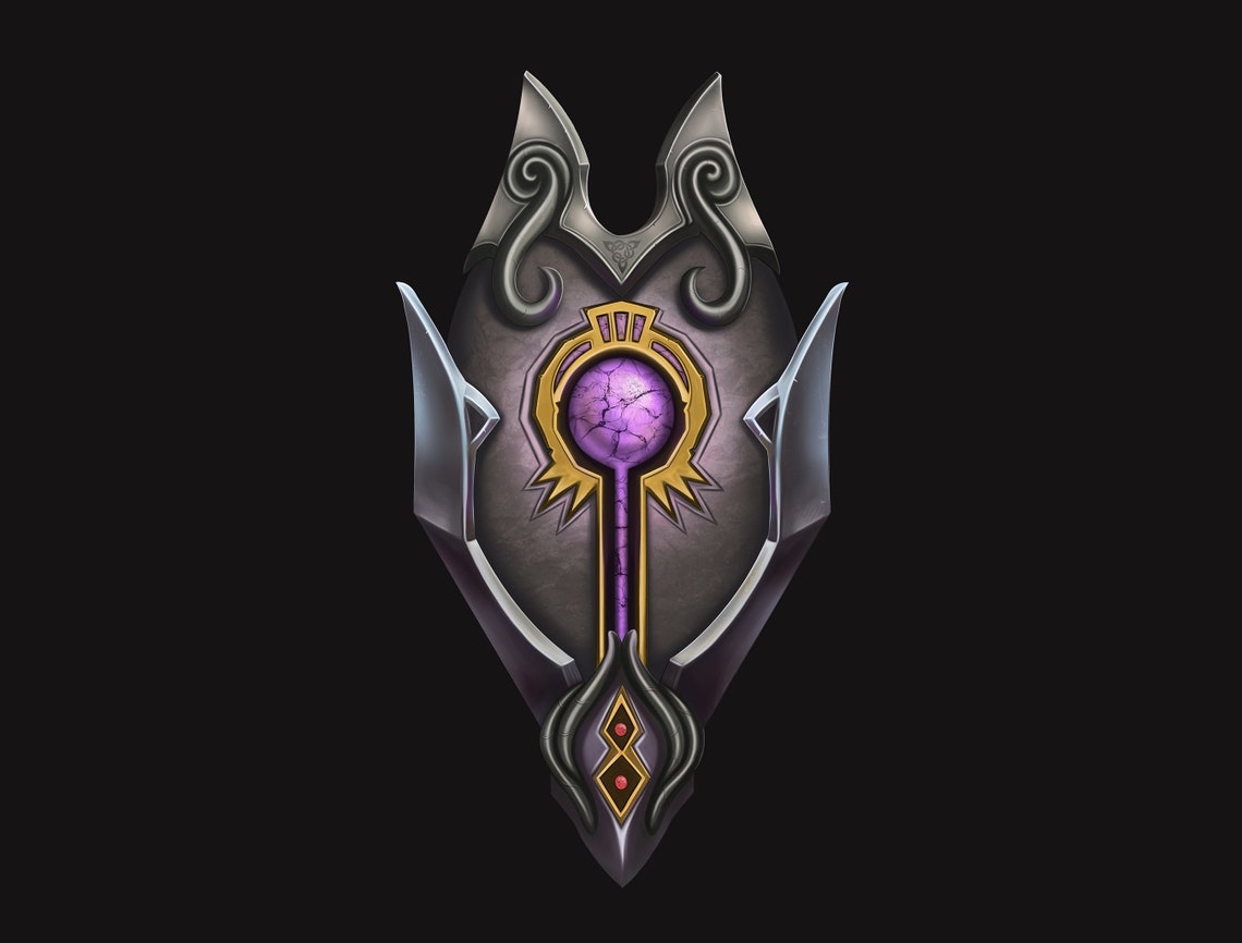 Magical Crystal Medieval Steel Shield Hand Drawn Shield - Etsy