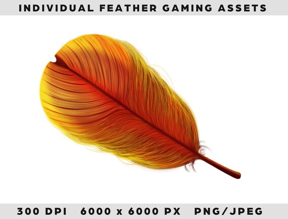 Bright Feather Digital Art Digital Feathers Game Assets - Etsy