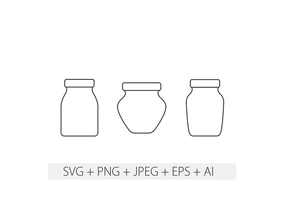 Jar Clip Art Set Jar Bundle Empty Glass Jar Collection / Svg | Etsy