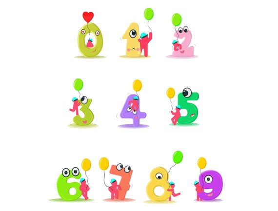 Number Characters Clip Art Numbers Clip Art Number | Etsy