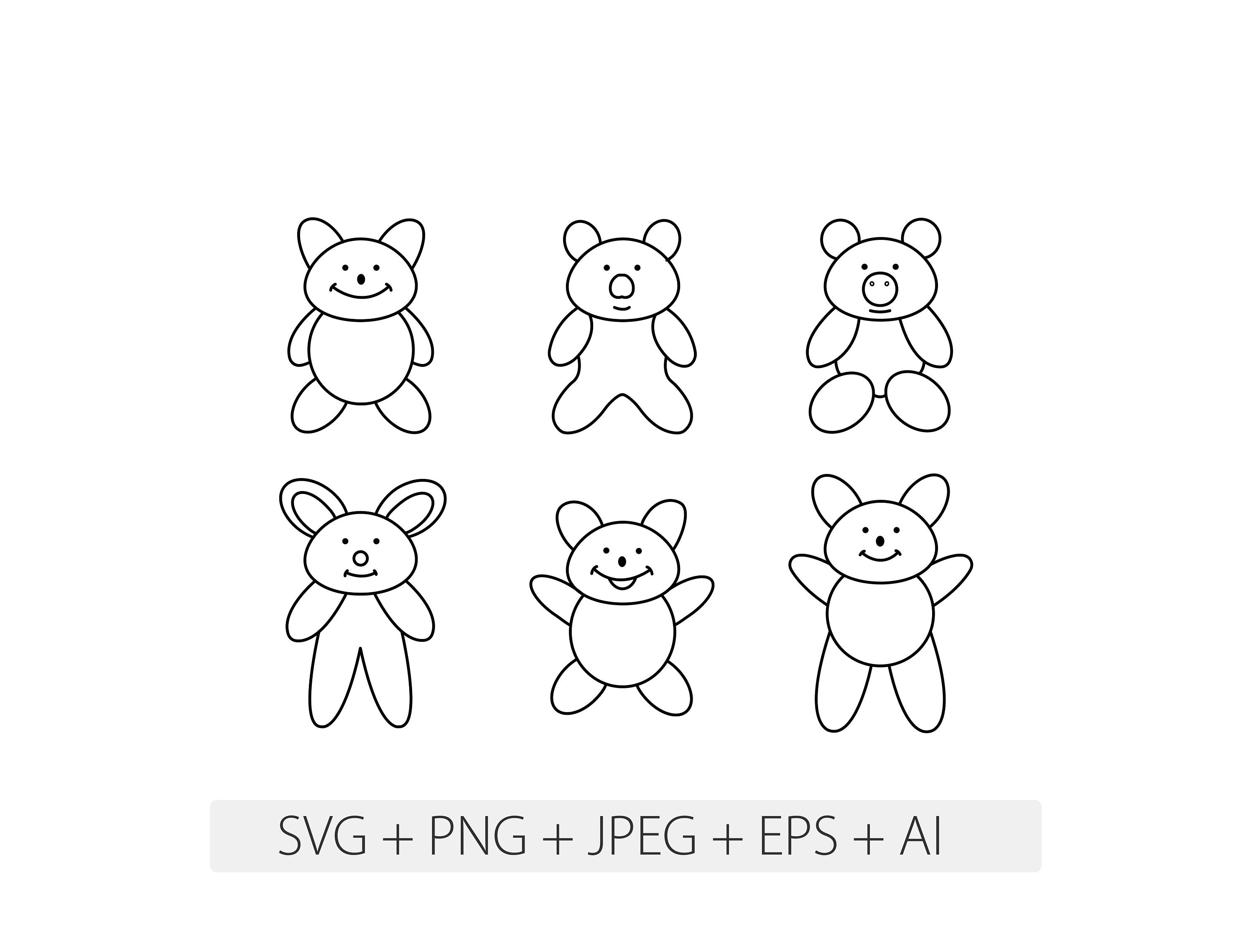 Teddy Bear Clip Art Set Cute Teddy Clip Art Soft Toys / Svg - Etsy