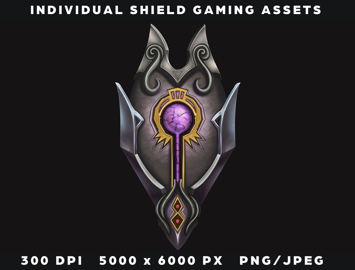 Magical Crystal Medieval Steel Shield Hand Drawn Shield - Etsy