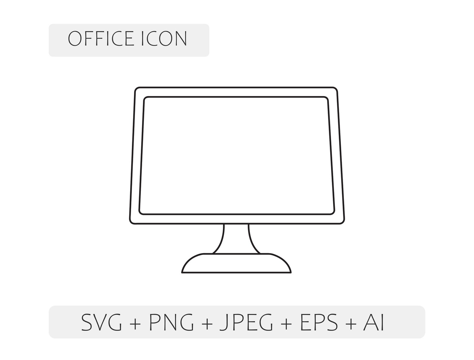 Computer Icon Clip Art Computer Outline Office Icon - Etsy