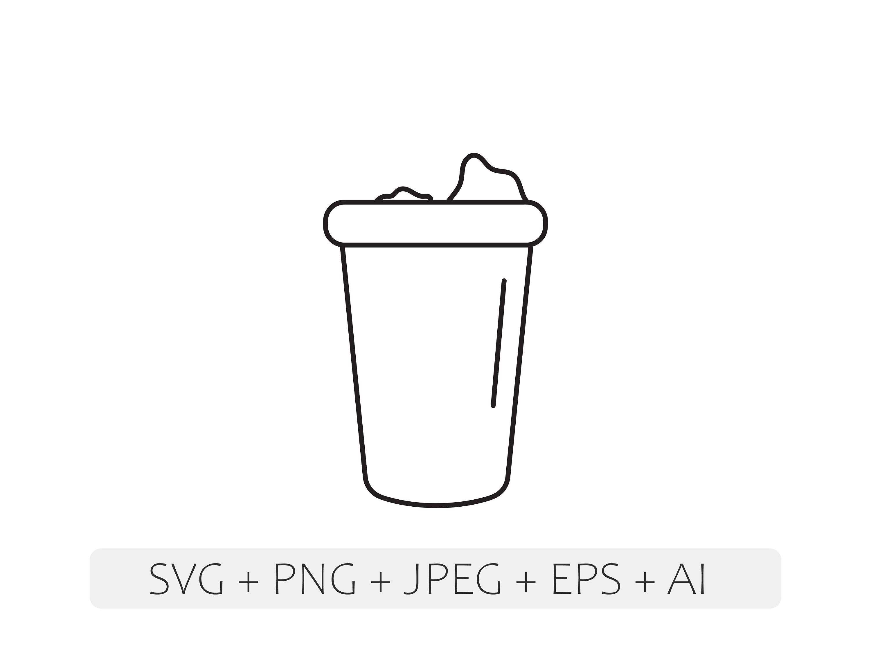 Dustbin Clip Art Full Rubbish Bin Trash Wastebasket Trash - Etsy