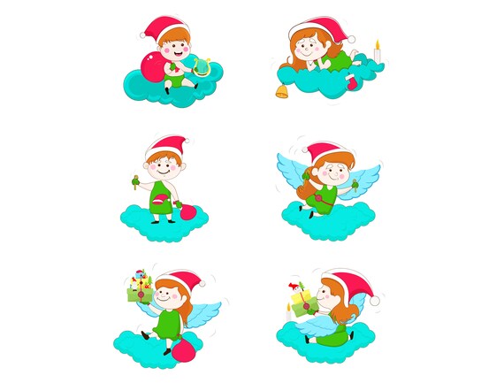 Christmas Elves Clip Art Set Cute Kid Elves Elf Clip Art - Etsy