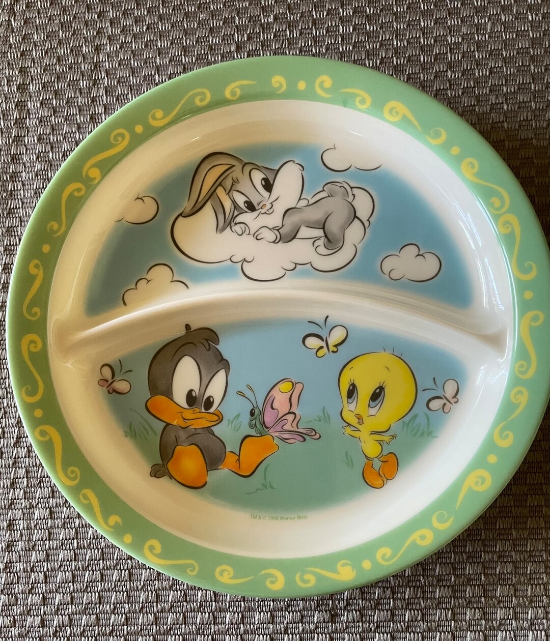 Vintage Warner Bros. Baby Looney Tunes Divided Plates by Zak Designs ...