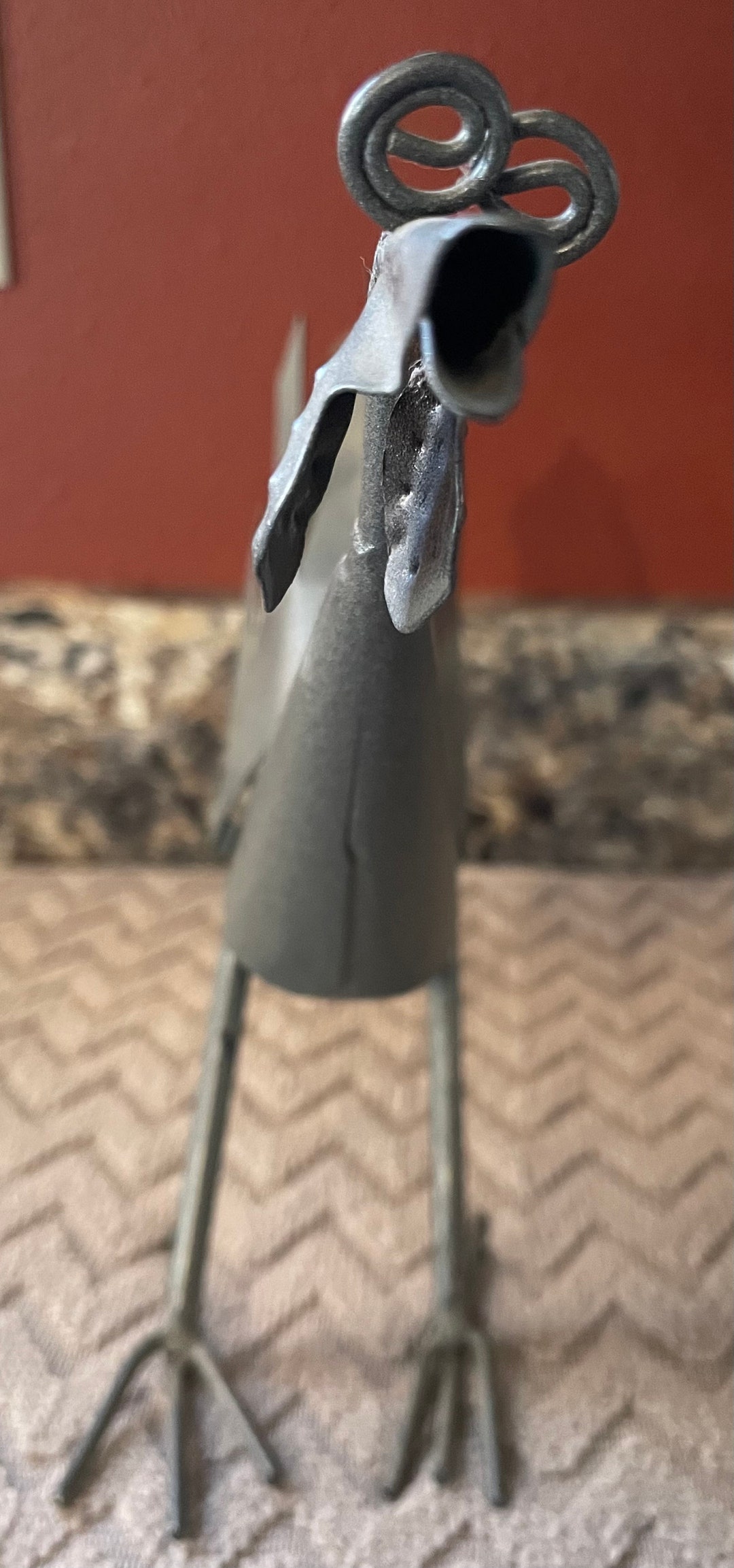 Handcrafted Metal Chicken Sculpture - Etsy