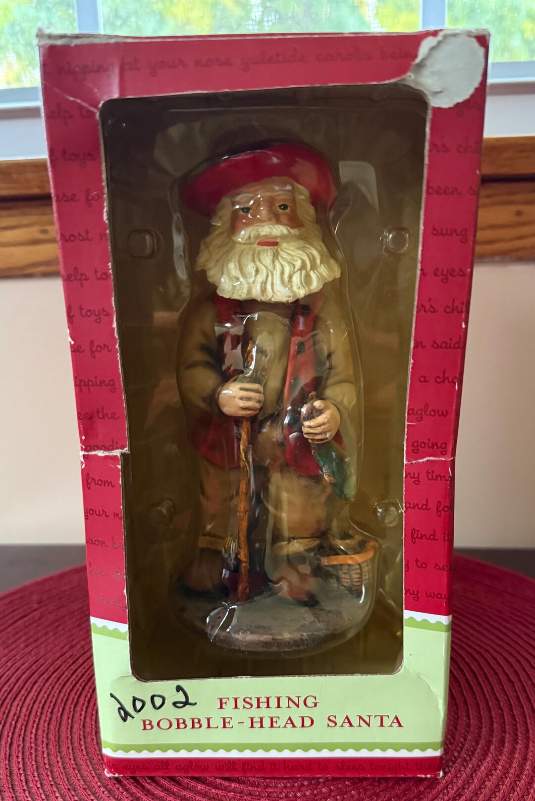 Vintage Bobblehead Fishing Santa With Original Box 2002 - Etsy