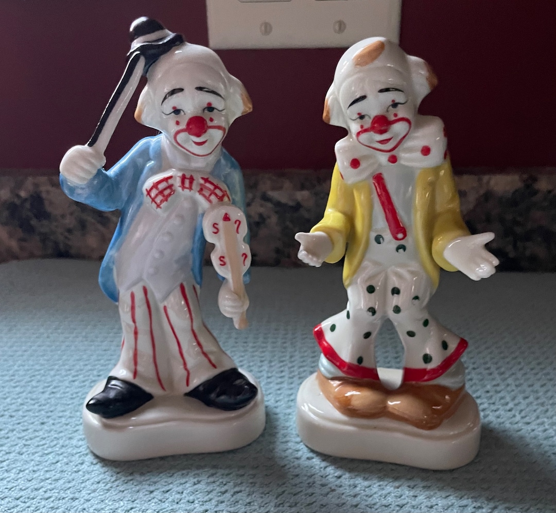 Vintage Homco Porcelain Clown Figurines - Set of 2 - Etsy