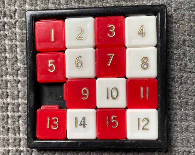 Vintage Sliding Number Tile Puzzle Game - Etsy