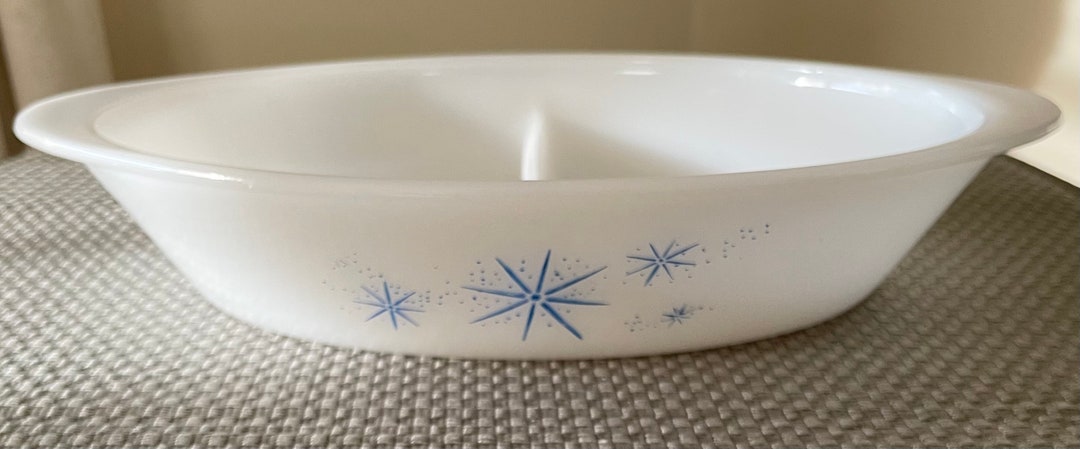 Vintage MCM Glasbake Atomic Divided Casserole Dish - Etsy