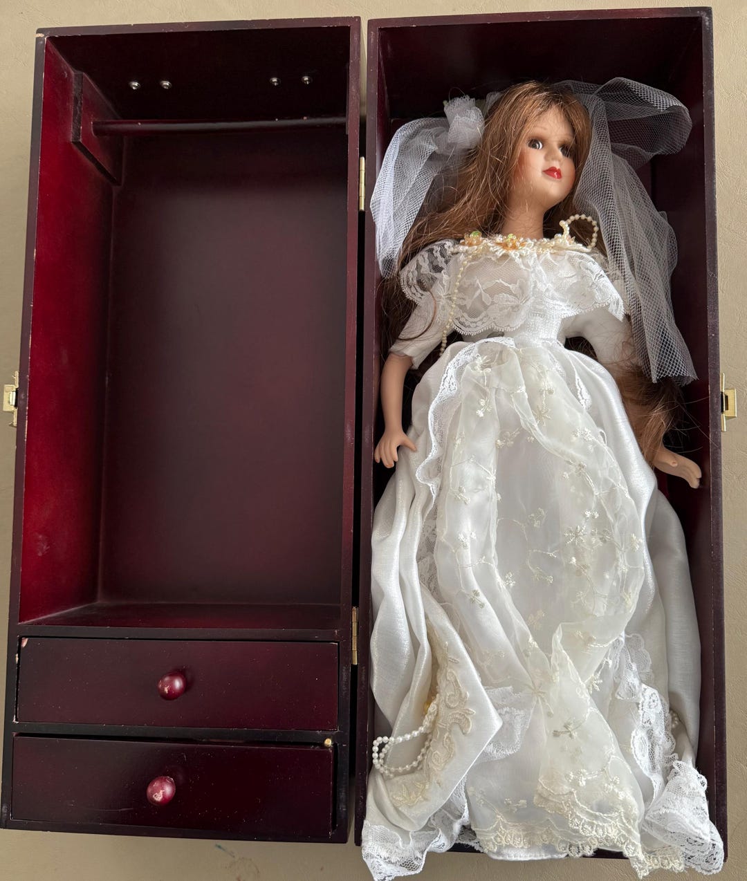 Vintage Bride Doll With Wood Case - as Is - Etsy