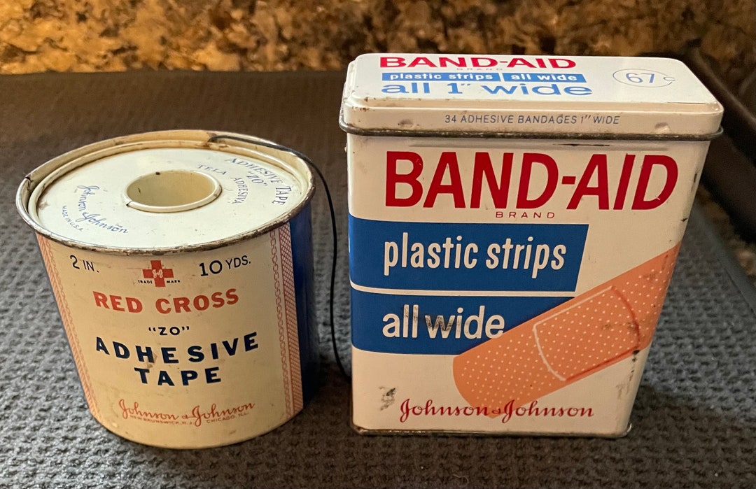 Vintage Band Aid Tin & Red Cross Adhesive Tape Tin - Etsy