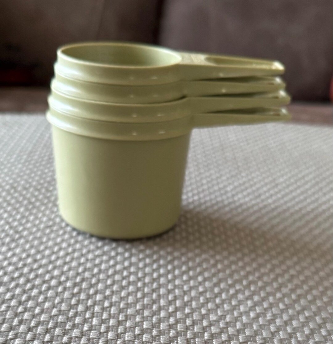 Vintage Tupperware Olive Green Measuring Cup Set of 4 - Etsy