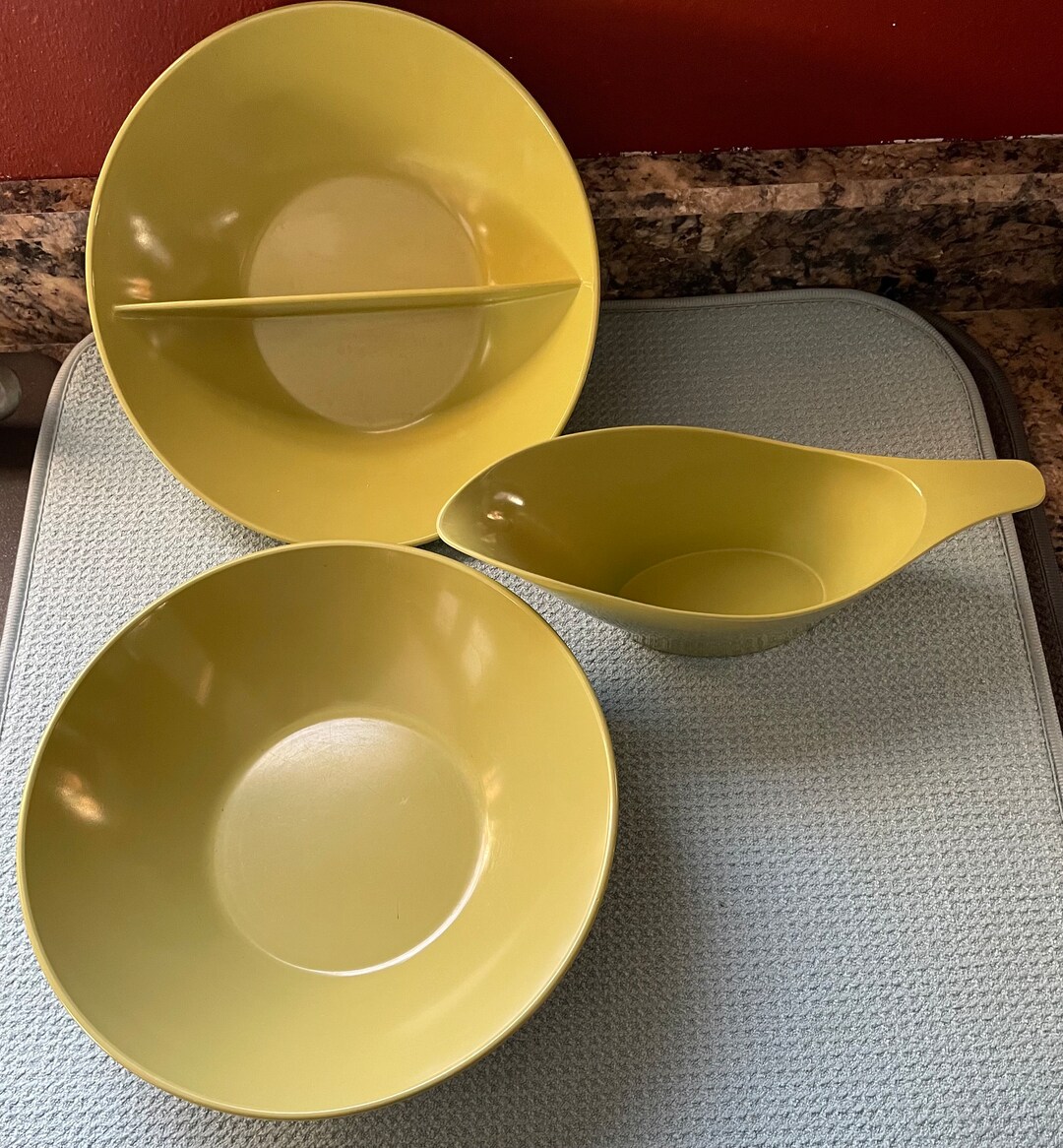 Vintage MCM Mallo Belle Melmac Bowls and Gravy Boat - Etsy