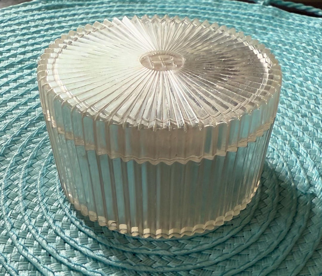 Antique Helena Rubinstein Face Ribbed Lucite Powder Box - Etsy