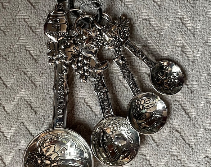 Grapes/wine Embossed Stainless Steel Measuring Spoon Set of 4 - Etsy