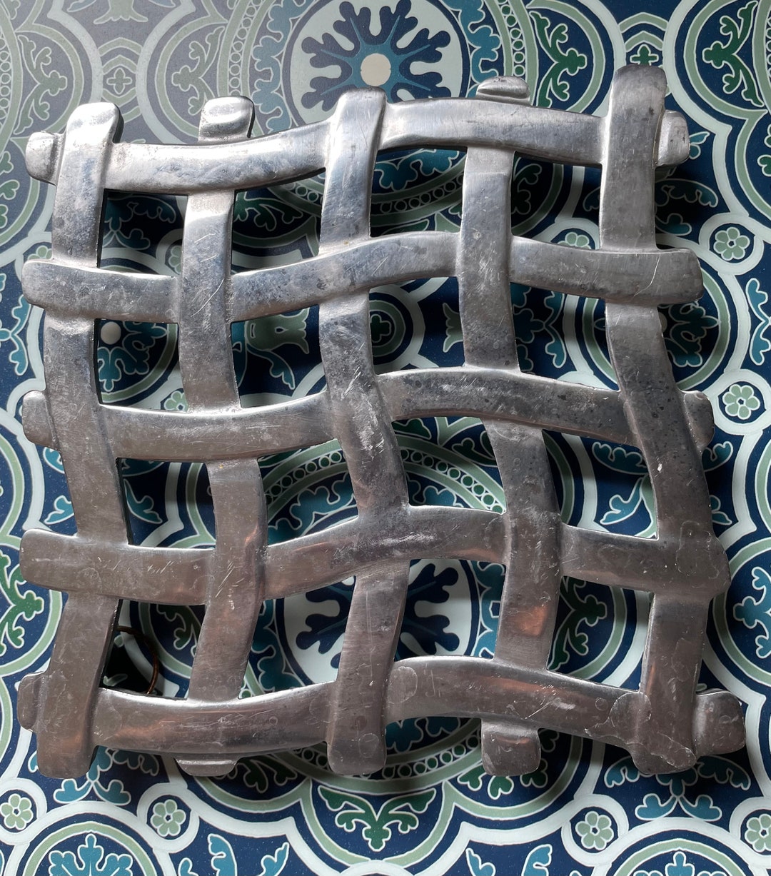 Vintage Copco Cast Aluminum Weave Design Trivet - Etsy
