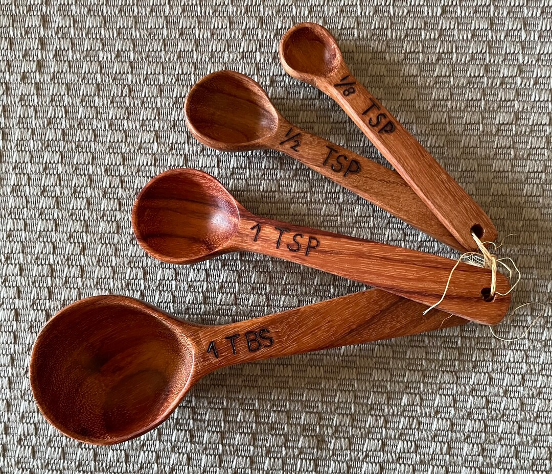 Set of 4 Wooden Measuring Spoon Set - Etsy