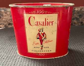 Cavalier Cigarette Tin/vintage Cigarette Tin/ Vintage Cavalier ...