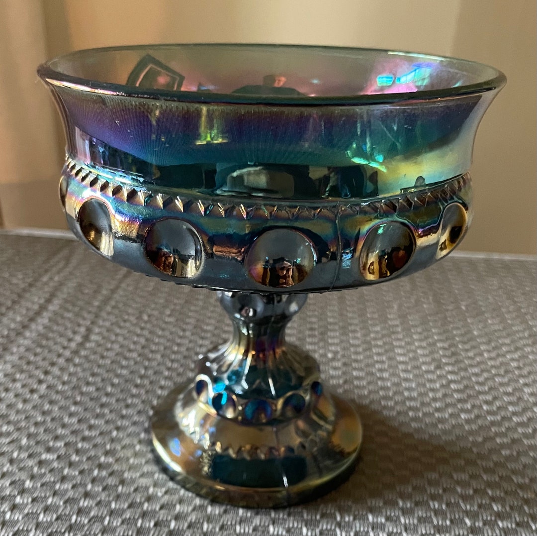 Carnival Glass Footed Candy Dish - Etsy