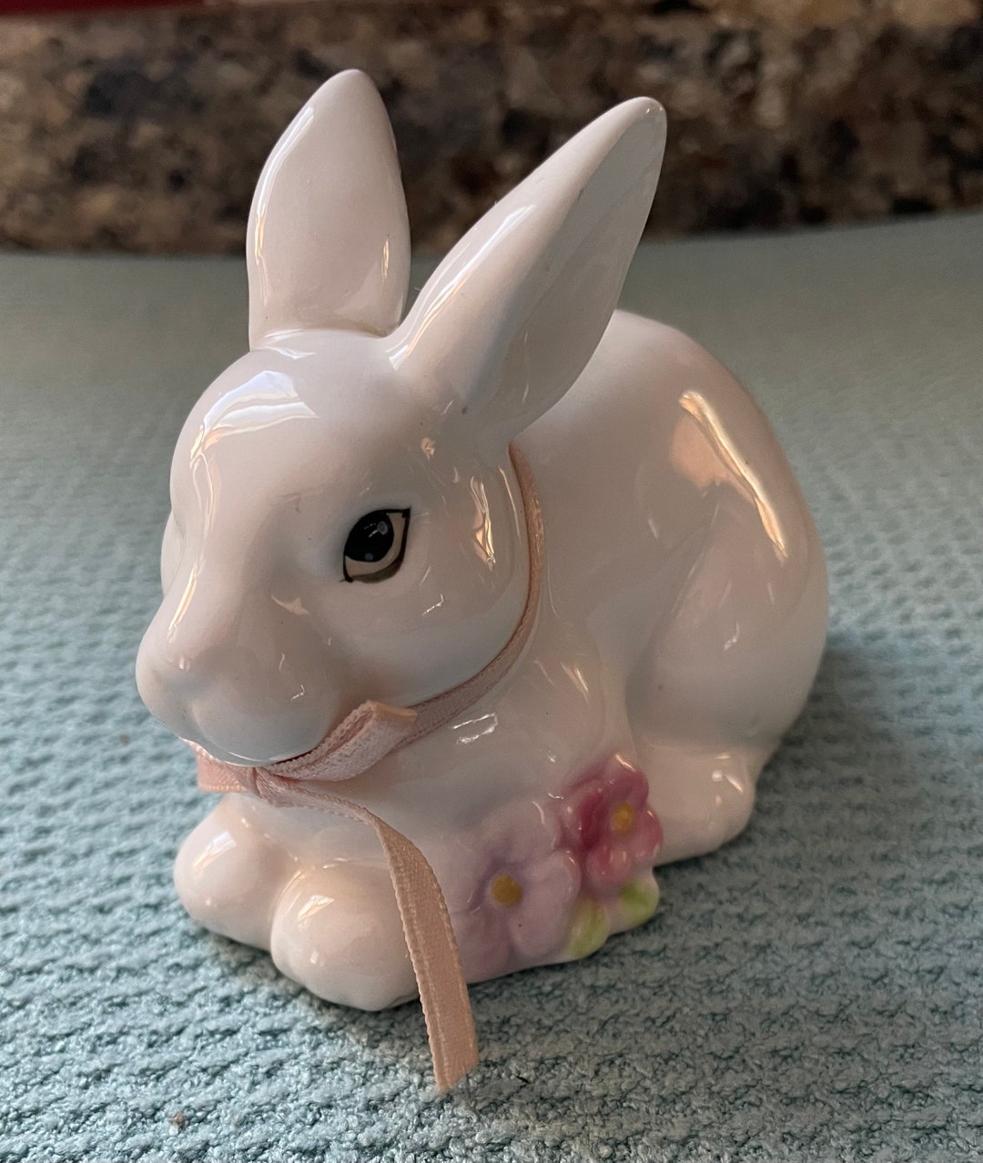 White Bunny Rabbit Figurine by Russ Berrie & Co - Etsy
