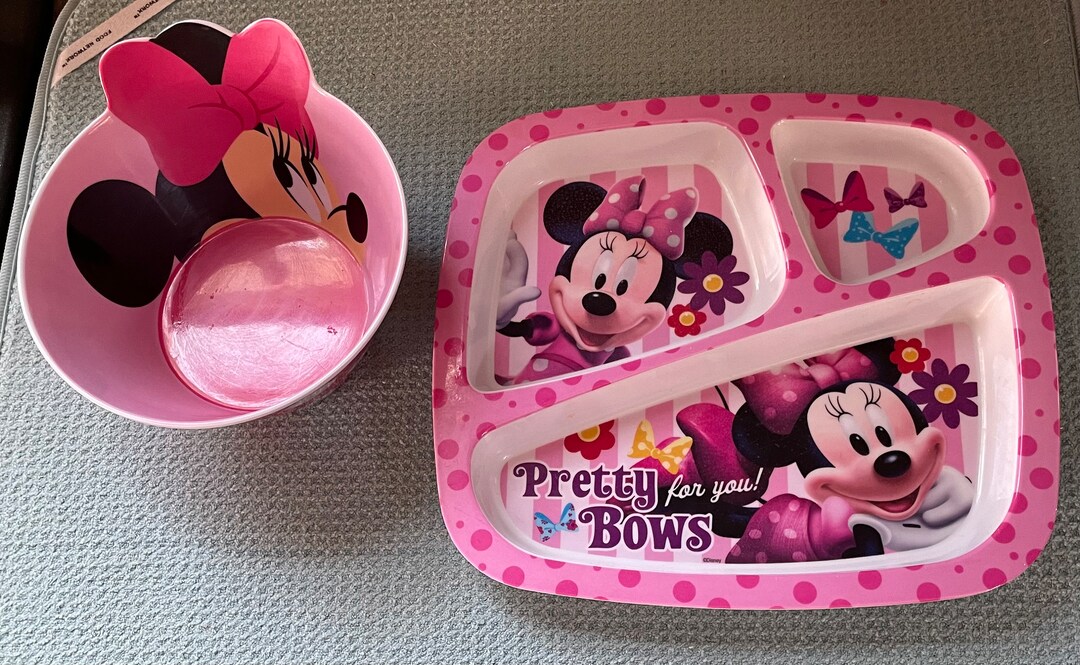 Minnie Mouse Melamine Bowl & Divided Plate Set - Etsy