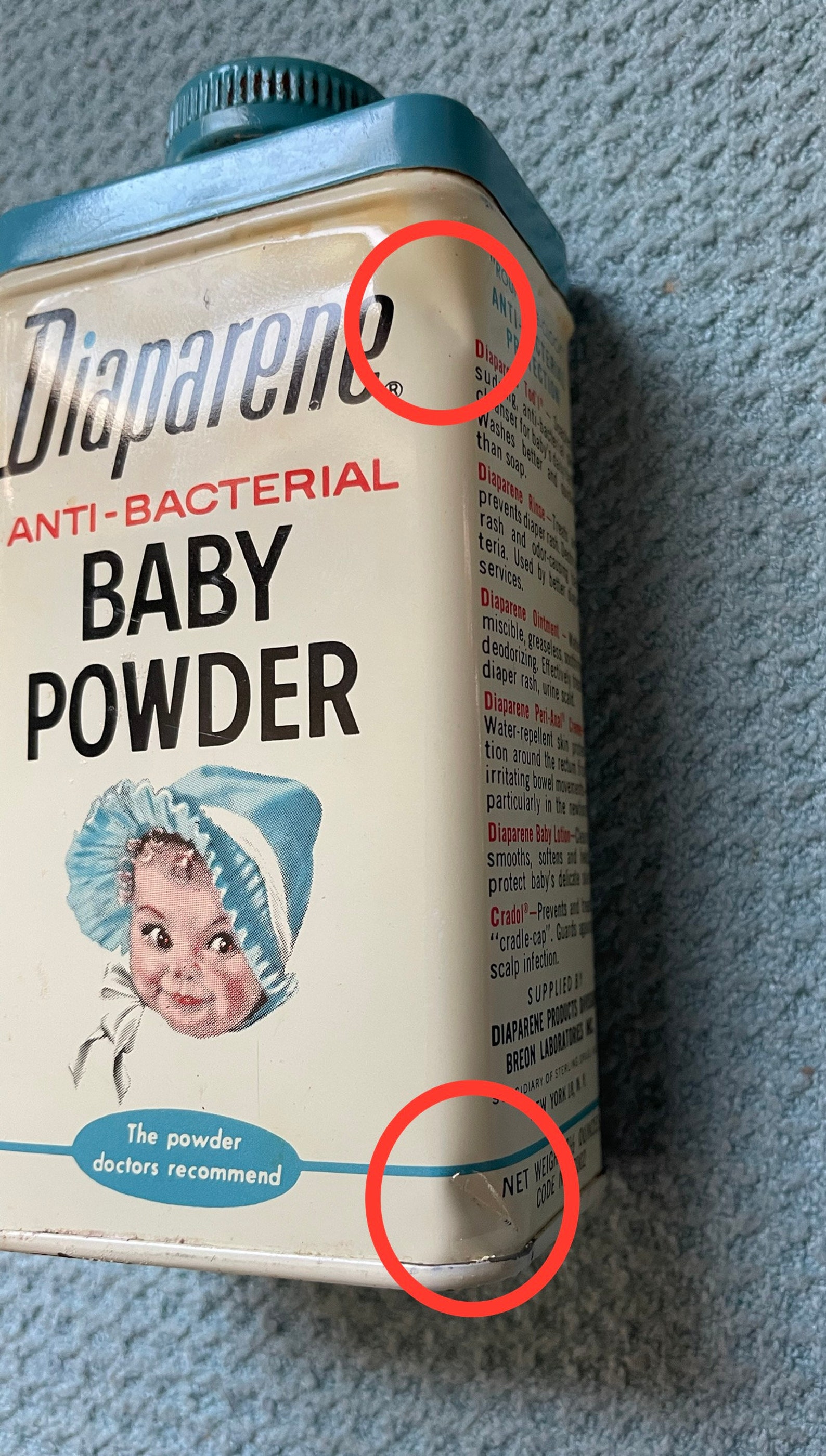 Vintage Diaparene Baby Powder Tin - Etsy
